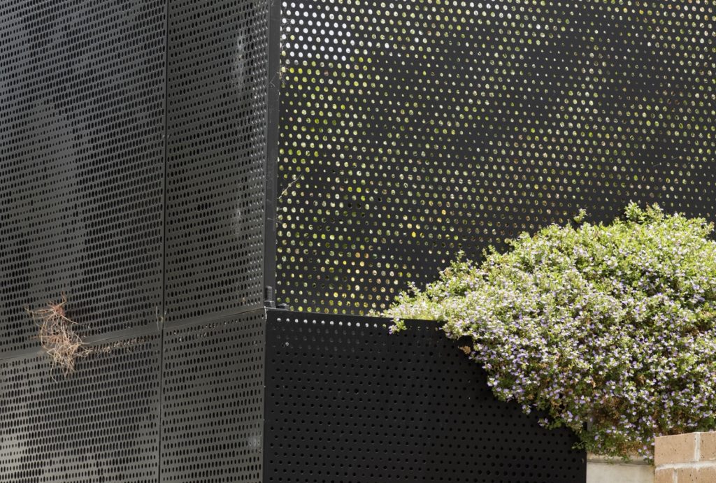 Perforated metal privacy screen - inner city design - Arrow Metal ...