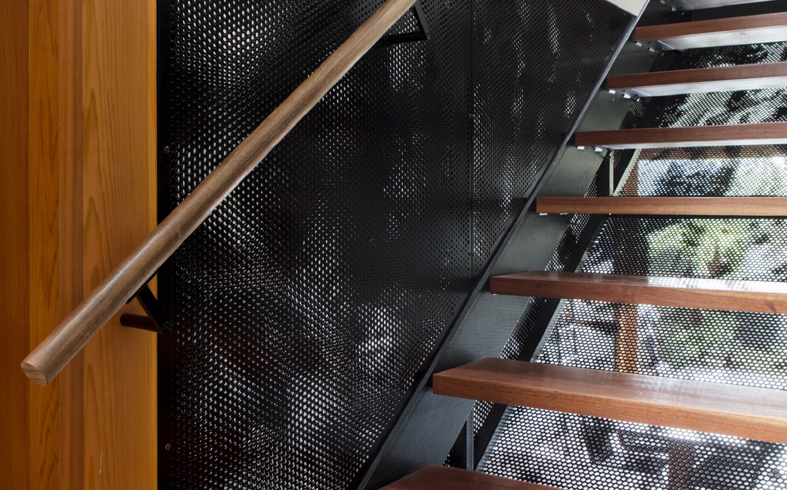 Perforated metal stairs and balustrade - Arrow Metal -bespoke design ...