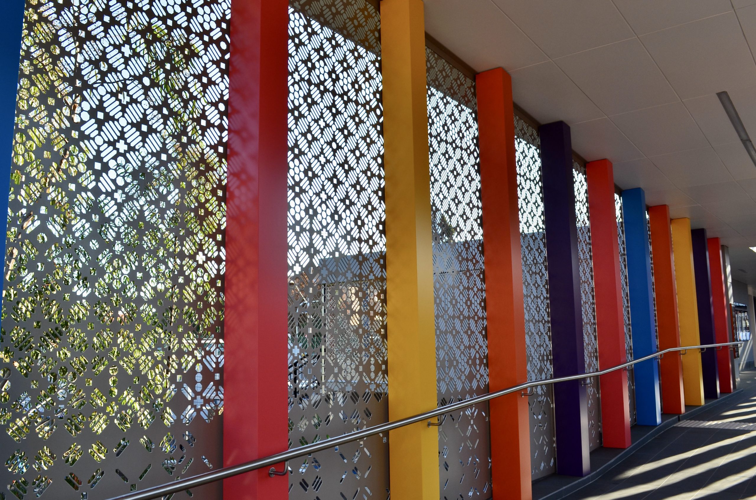 Harris Park: Perforated Metal Footbridge - Arrow Metal
