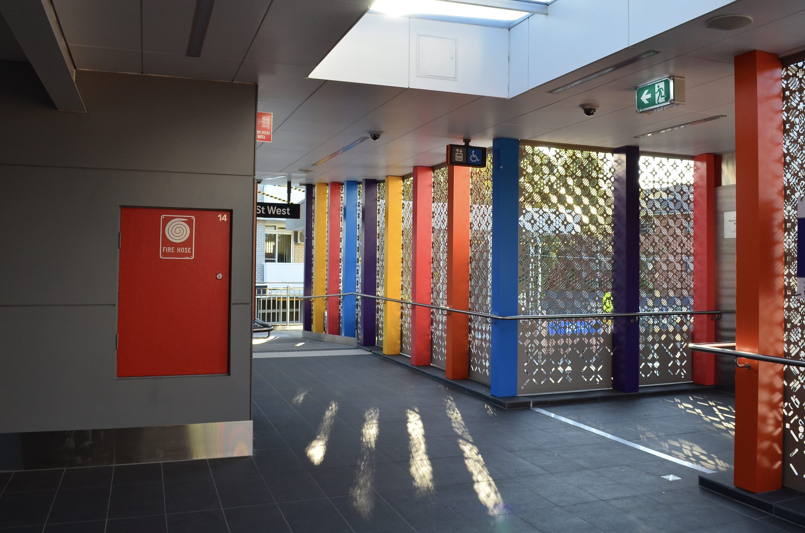 Harris Park: Perforated Metal Footbridge - Arrow Metal