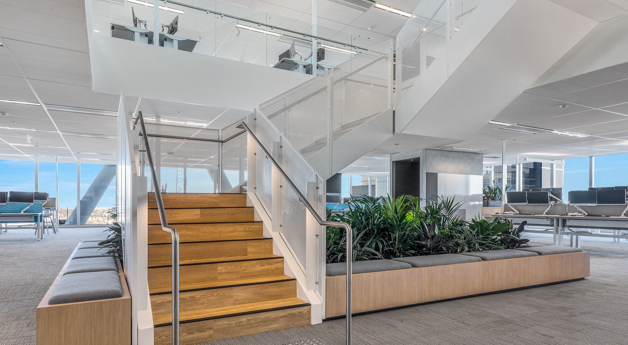 Perforated mild steel balustrade by Arrow Metal at 100 Mount St - Arrow ...