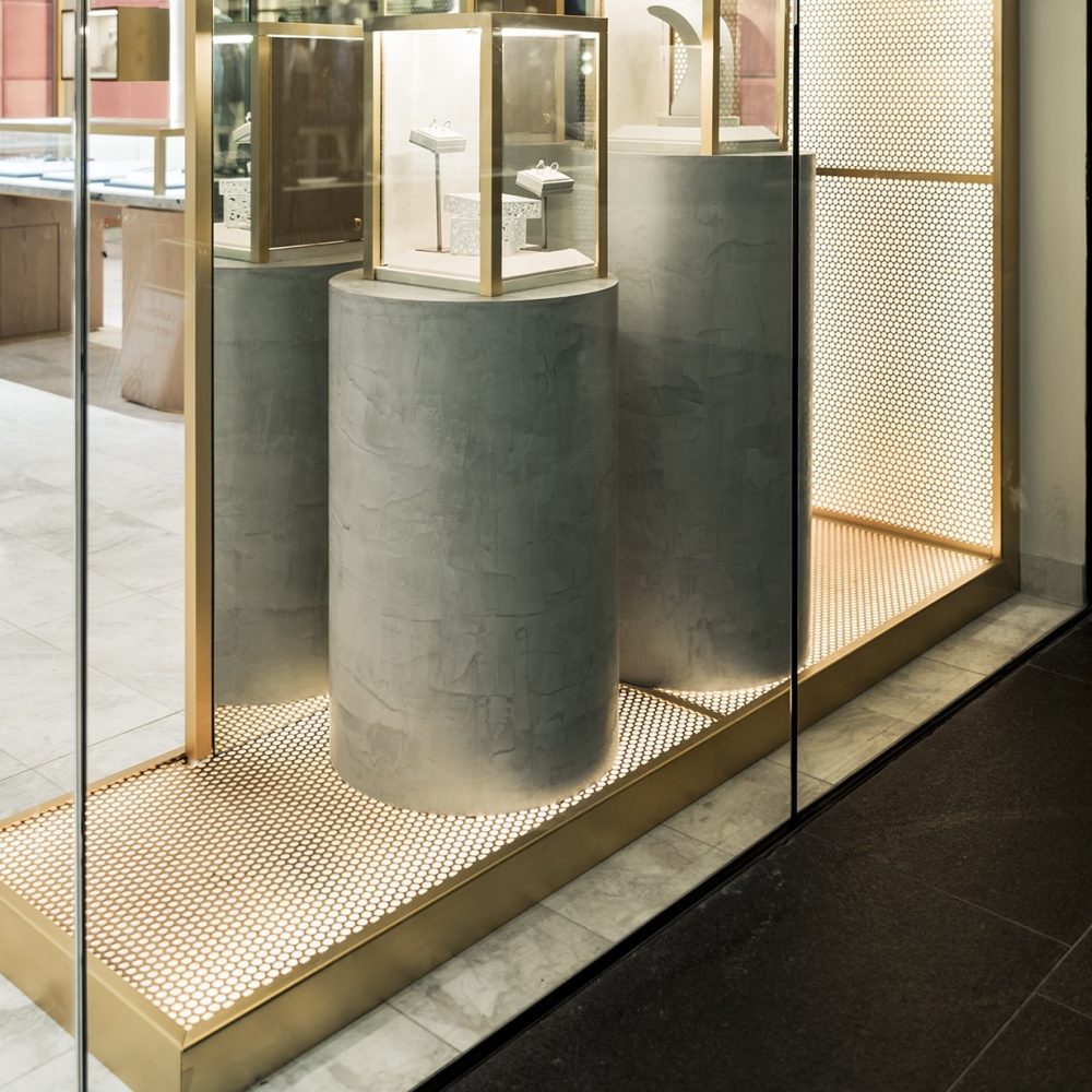 Perforated Metal Retail Display: Golston Jewellery - Arrow Metal