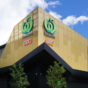 Shopping Centre Facade, New Woolworths Store - Arrow Metal